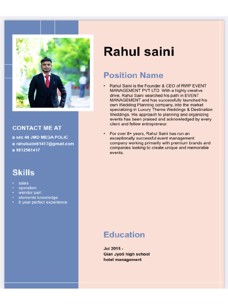 Rahul Saini Resume | PDF