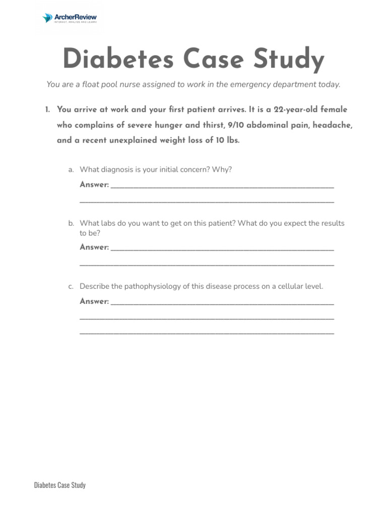 Diabetes Case Study Pdf Hypoglycemia Glycated Hemoglobin