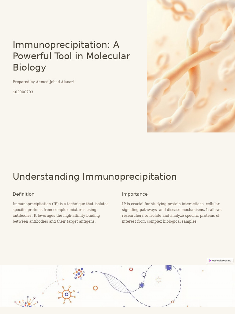 Immunoprecipitation Techniques Overview | PDF | Immunoprecipitation ...