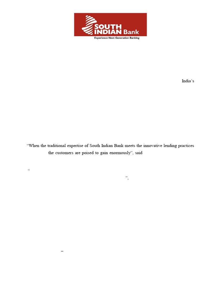 South Indian Bank Partners with Rupeek for Gold Loans | PDF