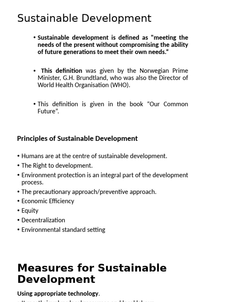Principles of Sustainable Development | PDF | Sustainability ...