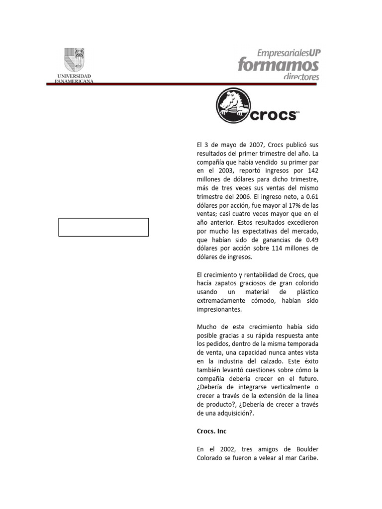 Estrategias de Crecimiento de Crocs | PDF | Zapato | Impuestos