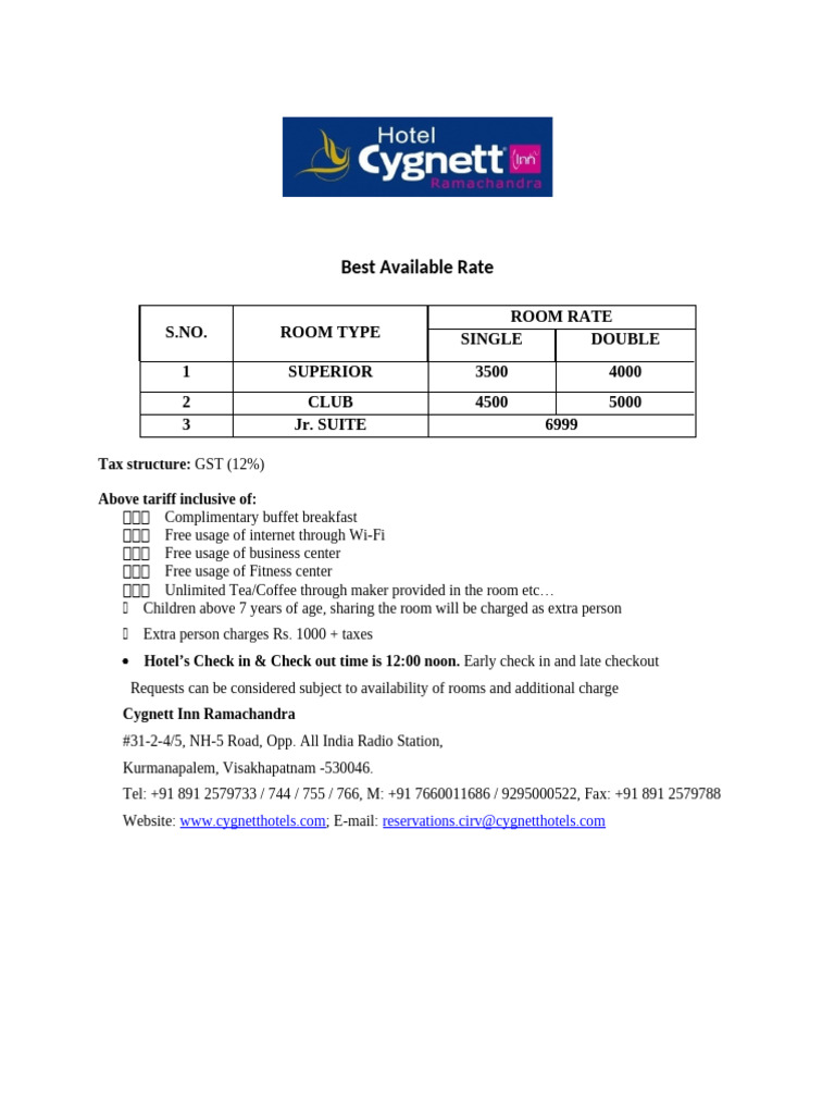 Best Available Rate | PDF