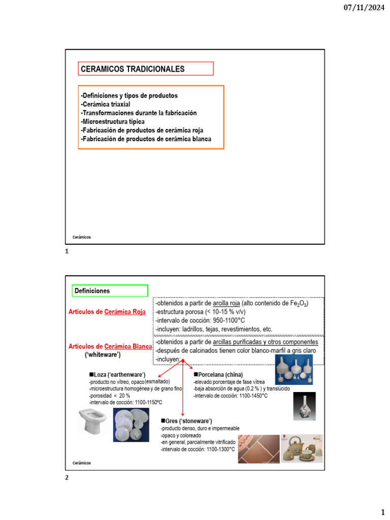 Cerámicos Tradicionales | PDF | Cerámica | Materiales