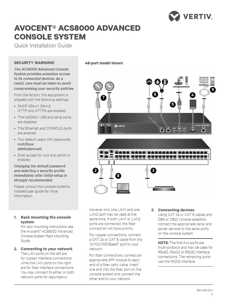 Quick Installation Guide Avocent ACS 8000 English | PDF | Command Line ...
