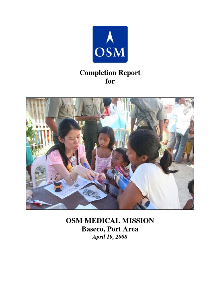 OSM Medical Mission Report: Baseco 2008 | PDF | Analgesic | Lunch