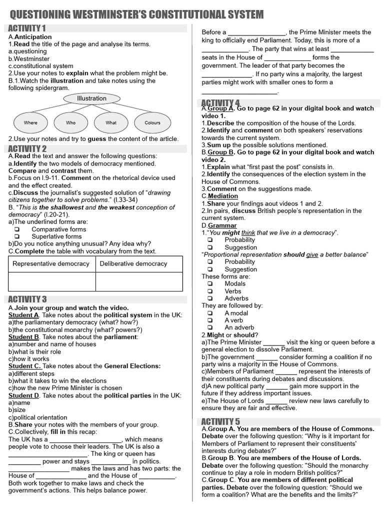 Analyzing Westminster's Democracy System | PDF | House Of Commons Of ...