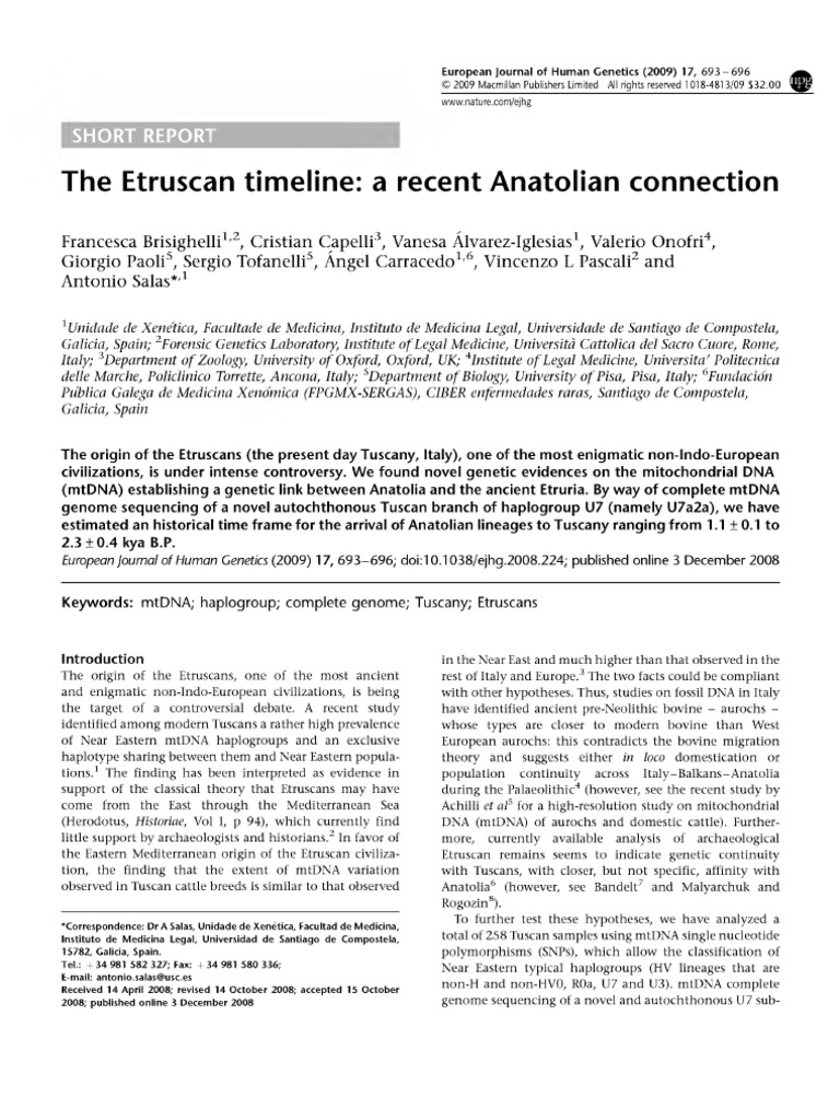 Brisighelli F. Et Al. - The Etruscan Timeline - A Recent Anatolian ...