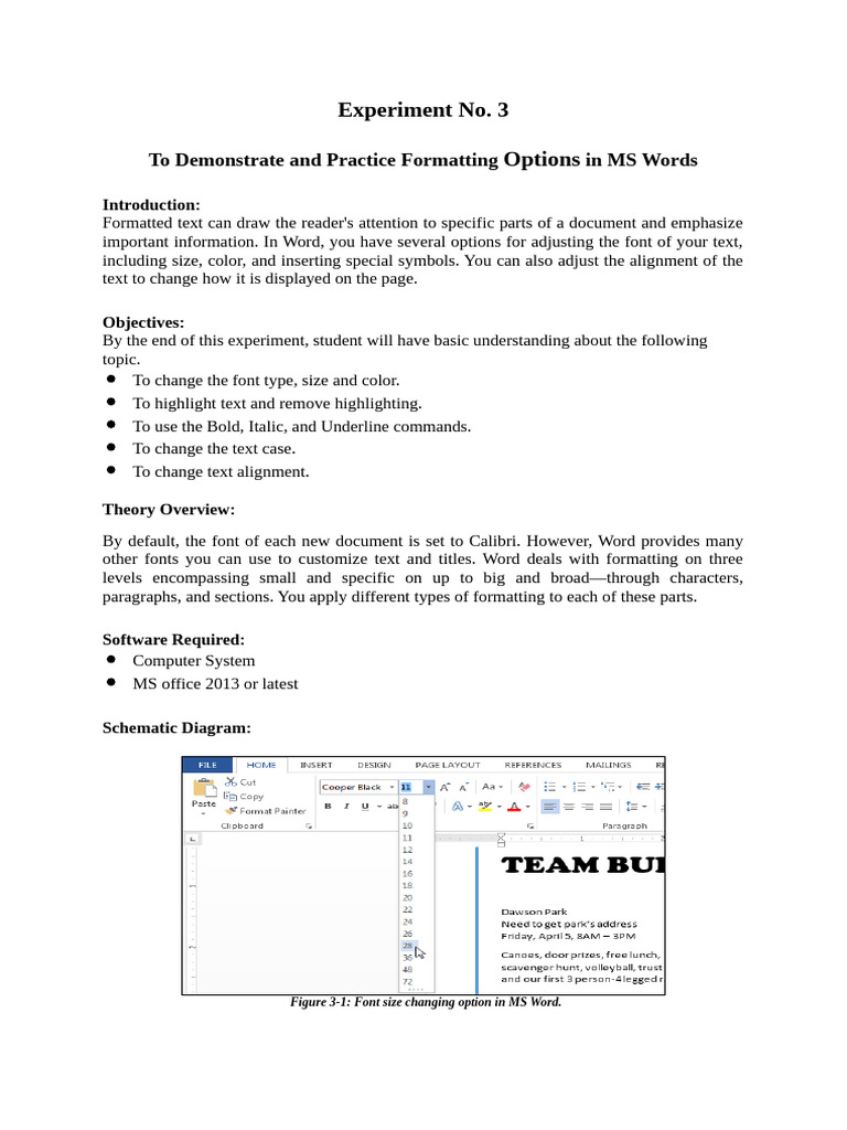 Experiment No 3 | PDF | Microsoft Word | Typefaces