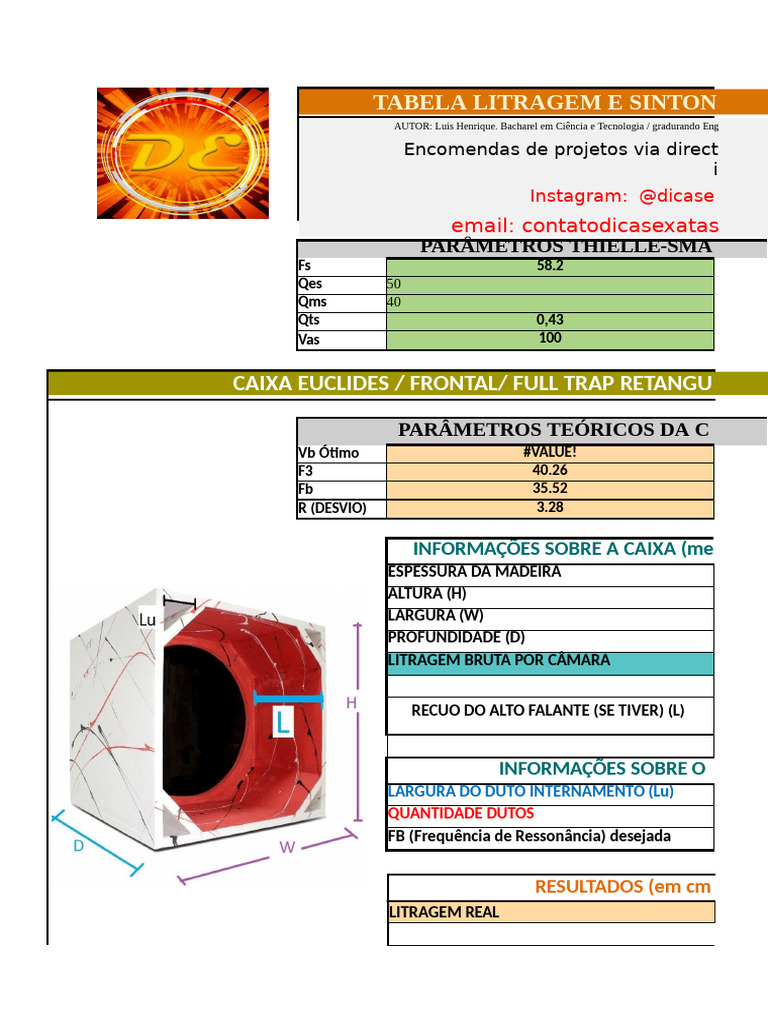 Tabela de Litragem para Alto-Falantes | PDF | Metrologia | Acústica