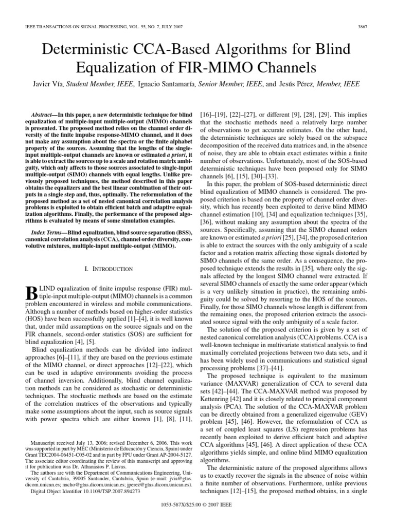 05 Deterministic - CCA-Based - Algorithms - For - Blind - Equalization - of - FIR-MIMO ...