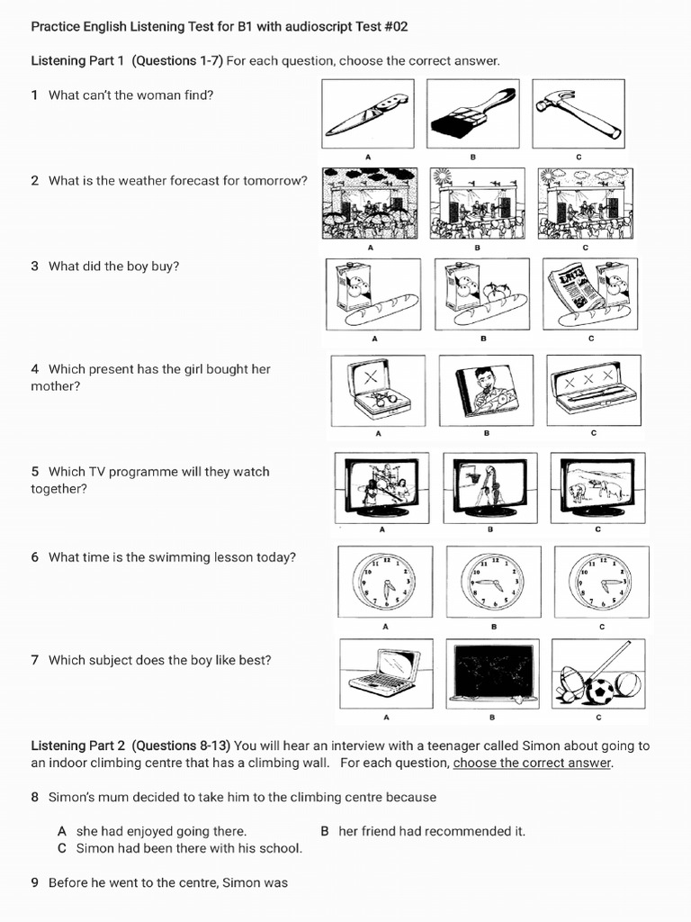 CEFR B1 Listening M5 - 240704 - 223905 | PDF