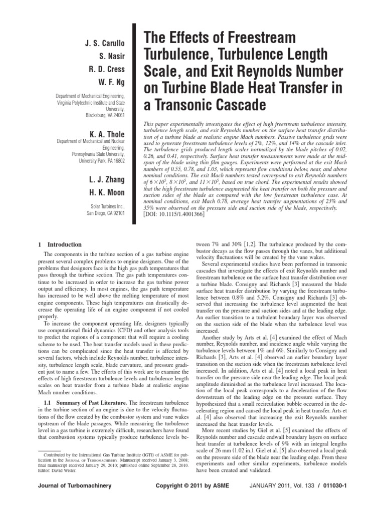 2011-The Effects of Freestream Turbulence, Turbulence Length Scale, and Exit Reynolds Number On ...