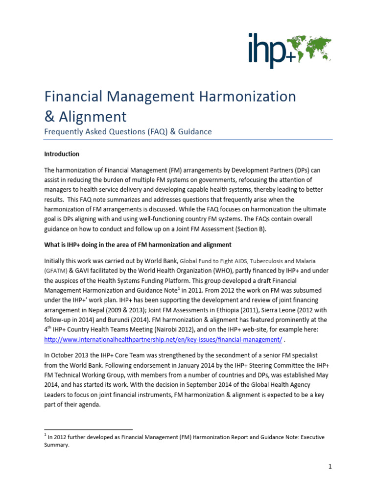 Financial Management Harmonization FAQ | PDF | Audit | Internal Control