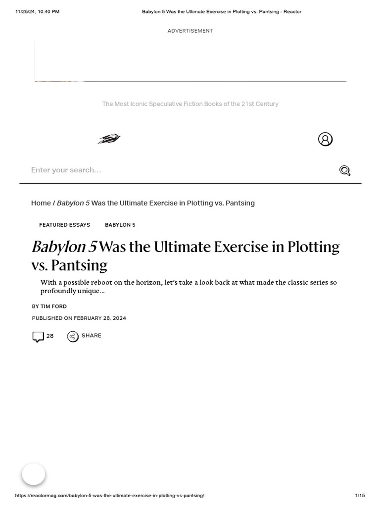 Babylon 5 Was The Ultimate Exercise in Plotting vs. Pantsing - Reactor | PDF