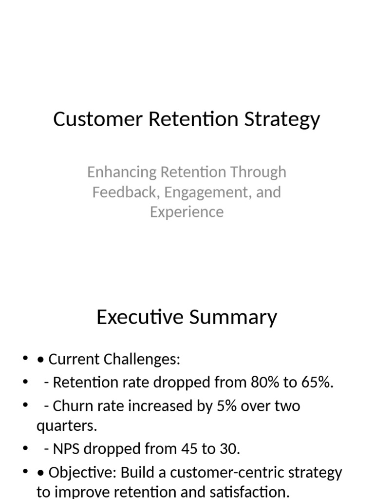 Customer Retention Strategy Overview | PDF