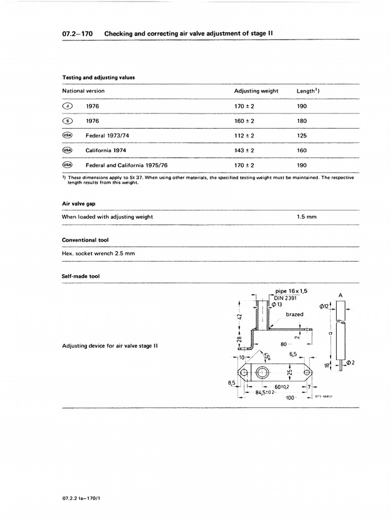 Checking and Correcting Air Valve Adjustment of Stage II | PDF
