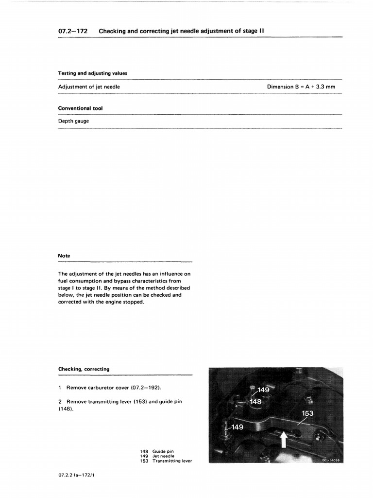Checking and Correcting Jet Needle Adjustment of Stage II | PDF
