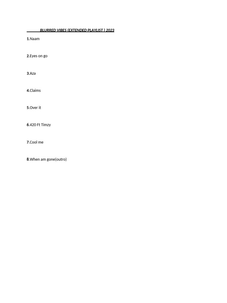 Unreleased Music 2023 | PDF