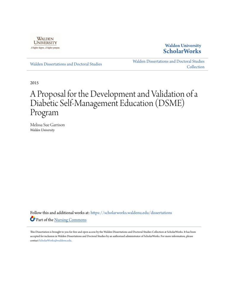 A Proposal For The Development and Validation of A Diabetic Self | PDF ...