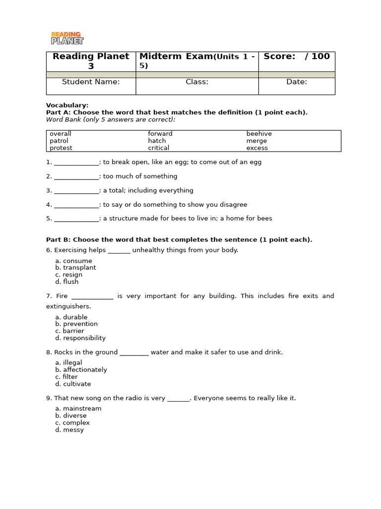 Reading Planet 3 - Midterm | PDF | Bile | Digestion