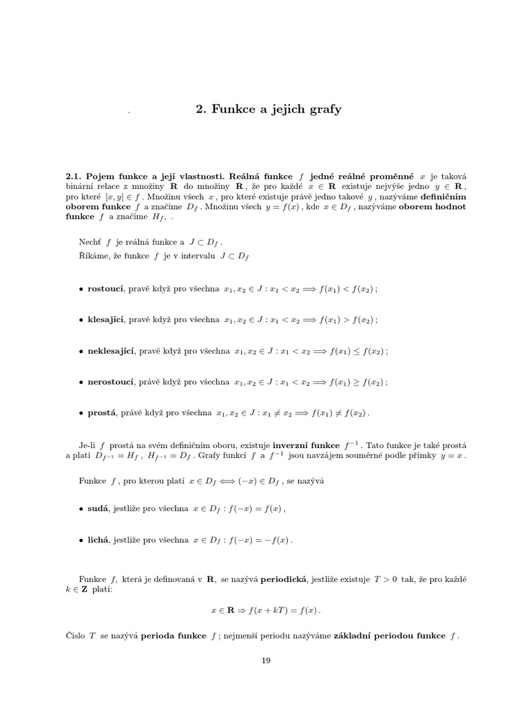 Funkce A Jejich Grafy | PDF