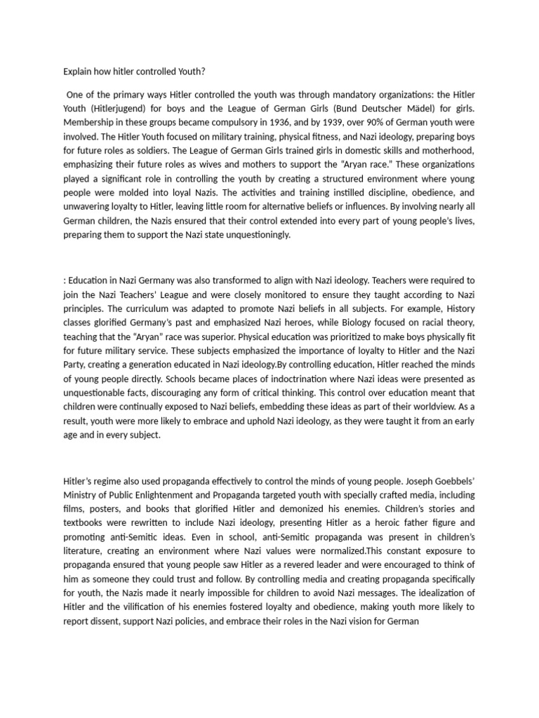How Hitler Controlled German Youth | PDF | Nazi Germany | Nazism