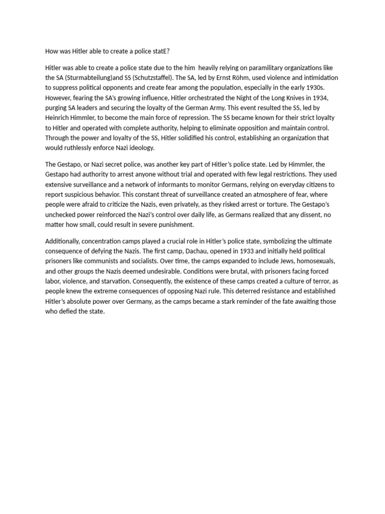 Creation of A Police State. | PDF