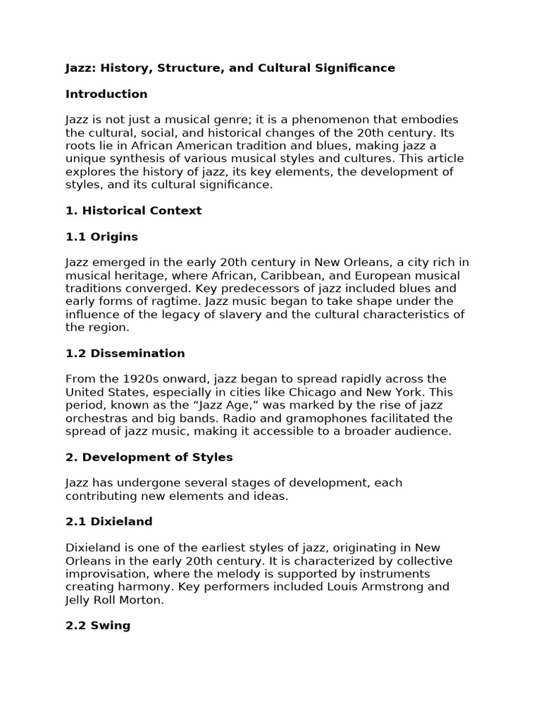 Jazz History | PDF | Jazz | Popular Music