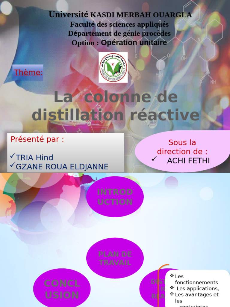 La Colonne de Distillation Réactive | PDF | Distillation | Catalyse