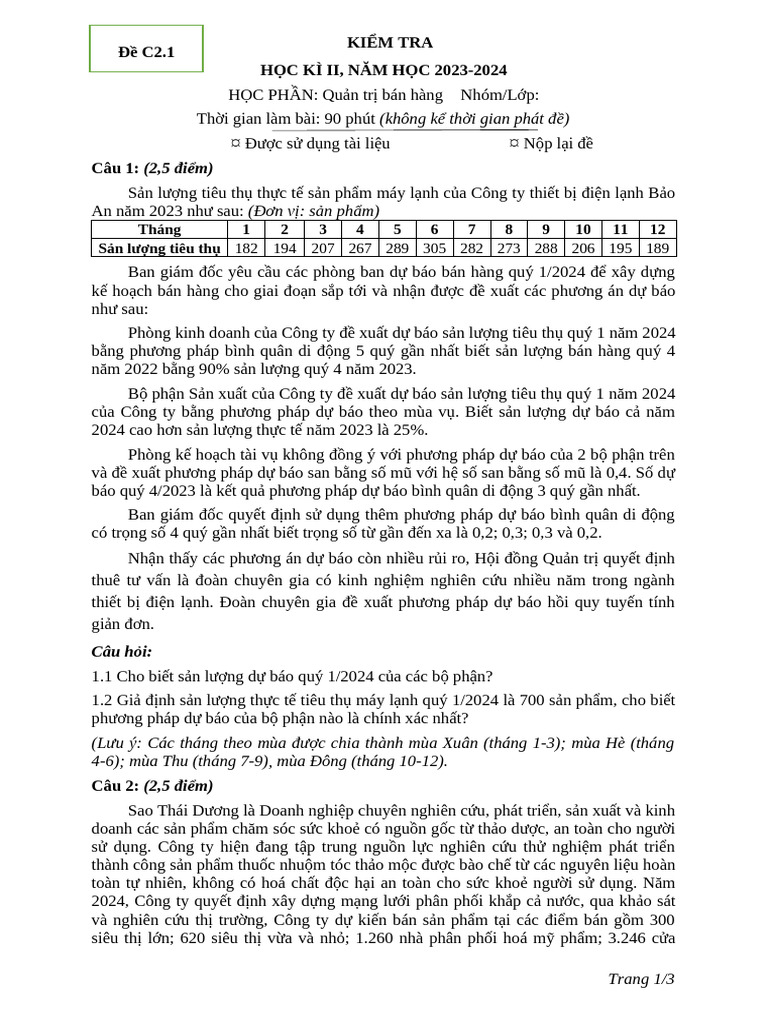 KY - II.2023-2024.Chinh - Quy.kiem Tra.c2 | PDF