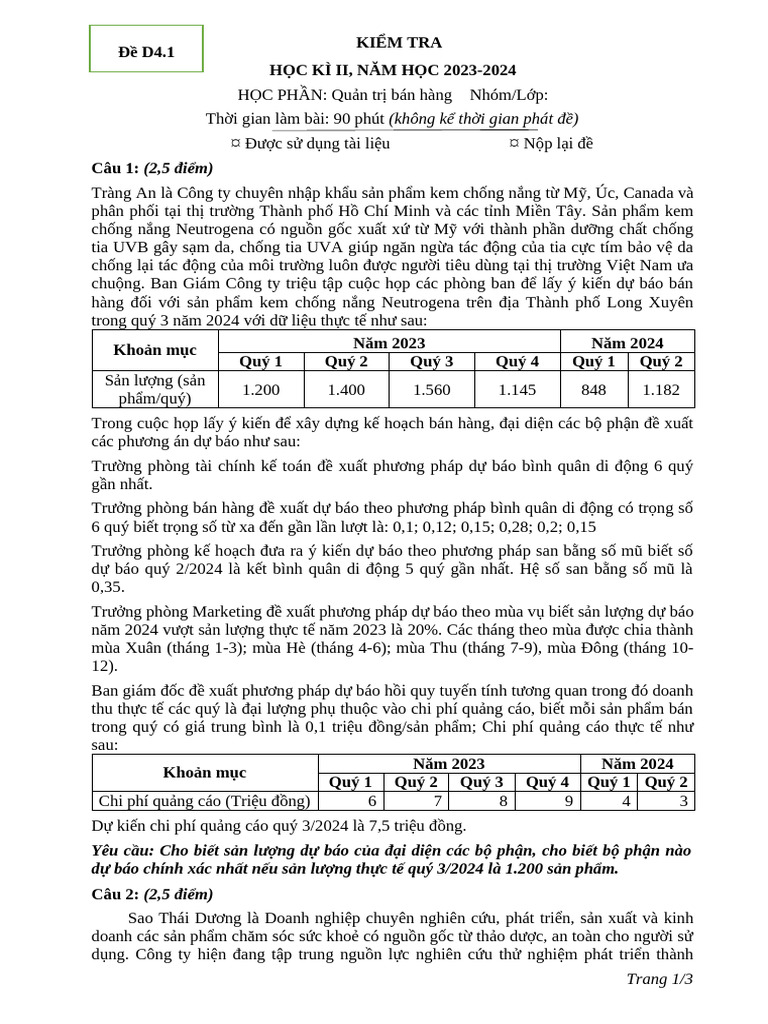 KY.II.2023-2024.Chinh.Quy.kiem tra.D4 | PDF