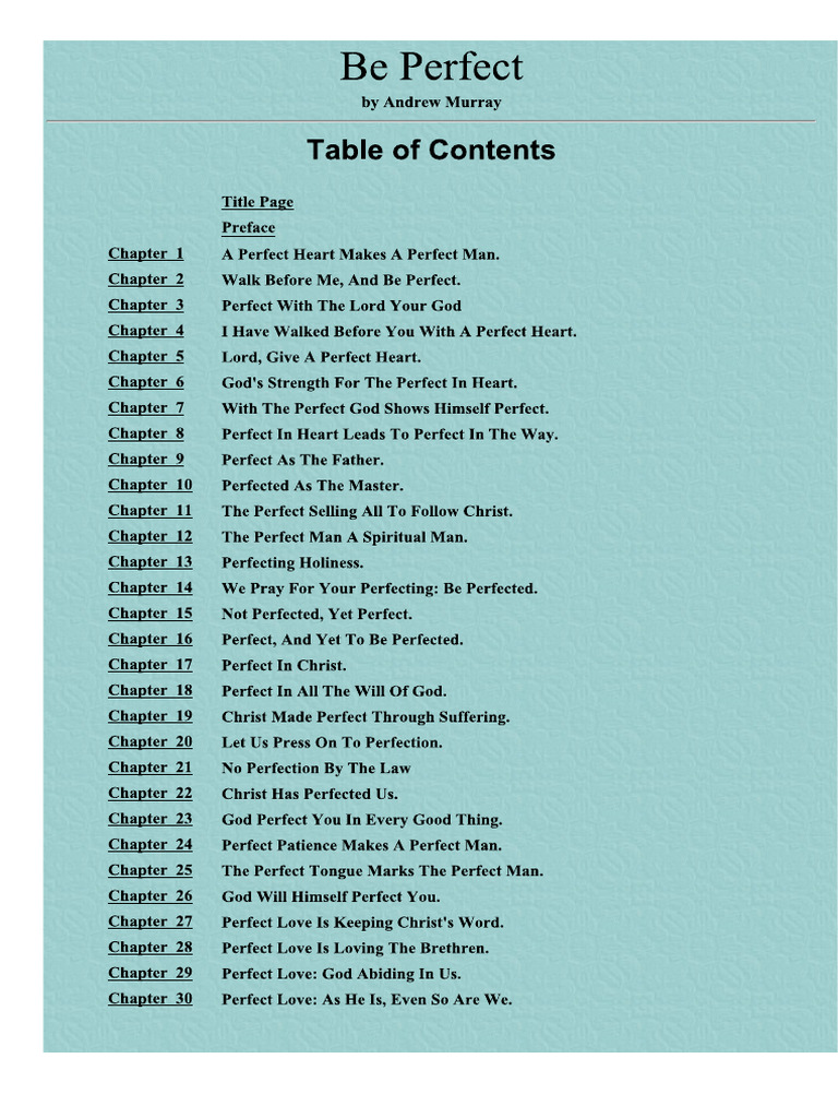Be Perfect | PDF