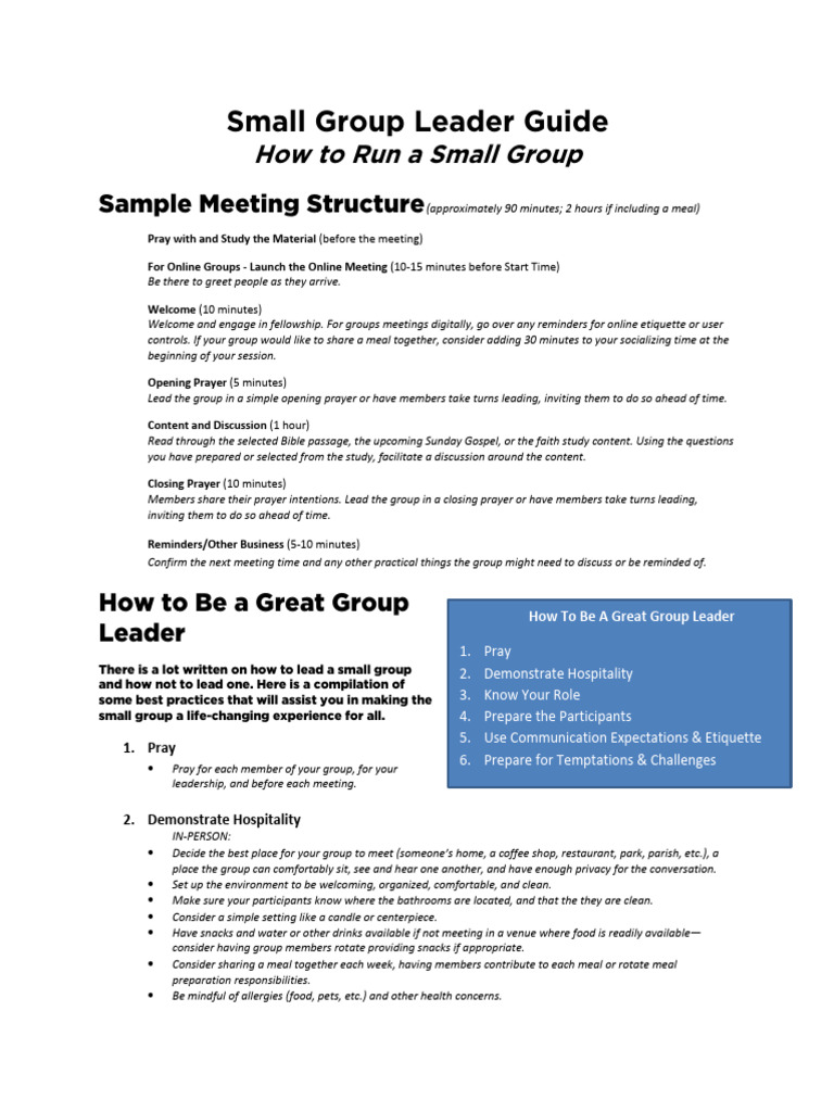 Small Group Leader Guide | PDF
