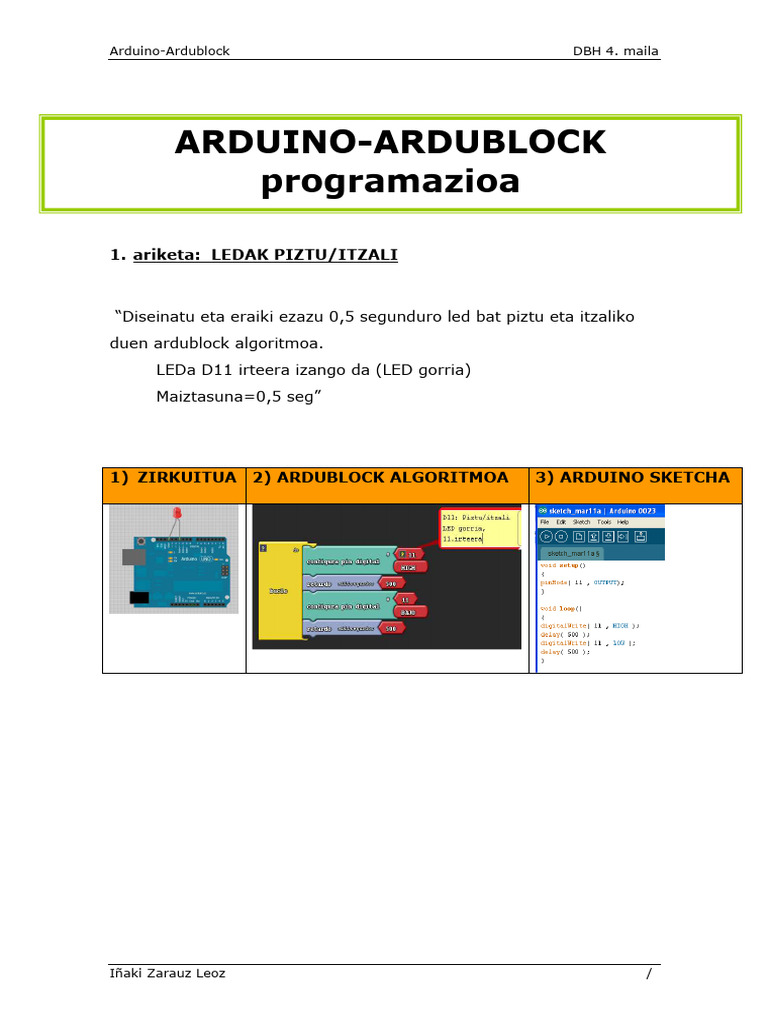 01 - ARDUBLOCK-Ariketa 01 - Leda Piztu - Izl - 2013 - 05 - 03 - Logo | PDF