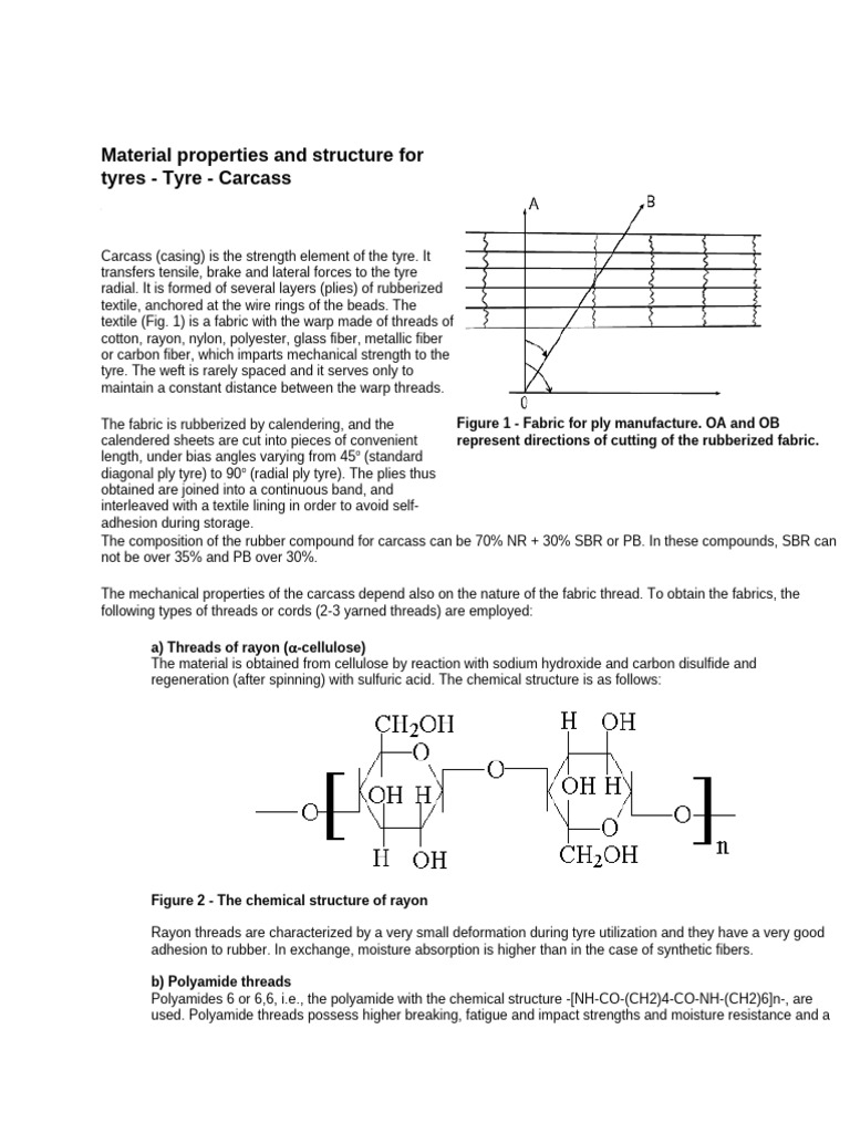 Material Properties and Structure For Tyres | PDF | Tire | Rayon