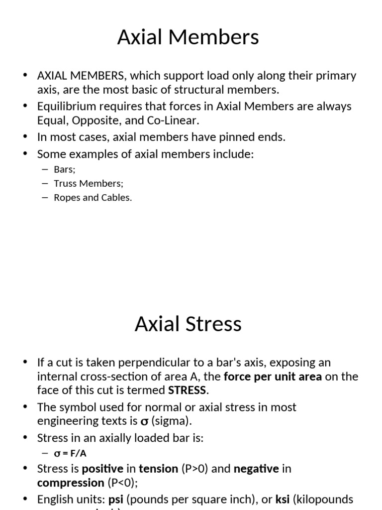 Axial Stress and Strain | PDF | Stress (Mechanics) | Tension (Physics)