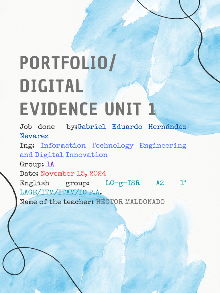Portfolio Digital Evidence Unit 1 | PDF