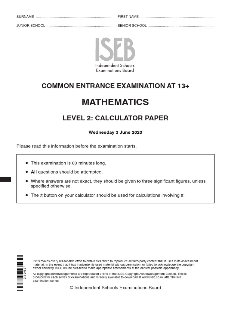13 Mathematics Level 2 Calculator | PDF | Speed | Area