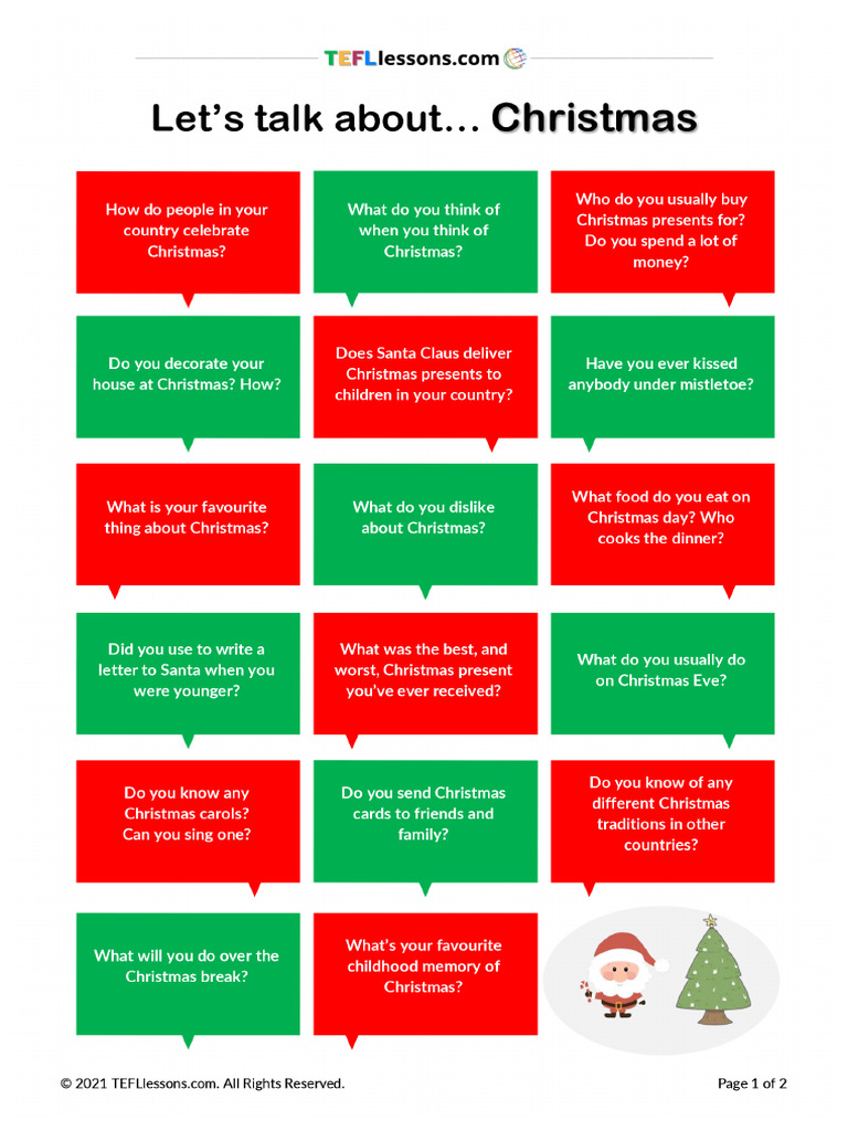 Christmas Speaking Activity | PDF