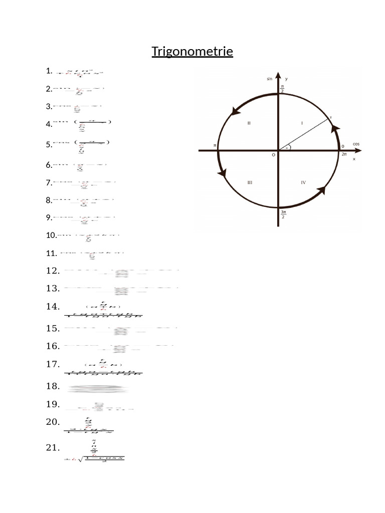 Trigonometrie Formule | PDF
