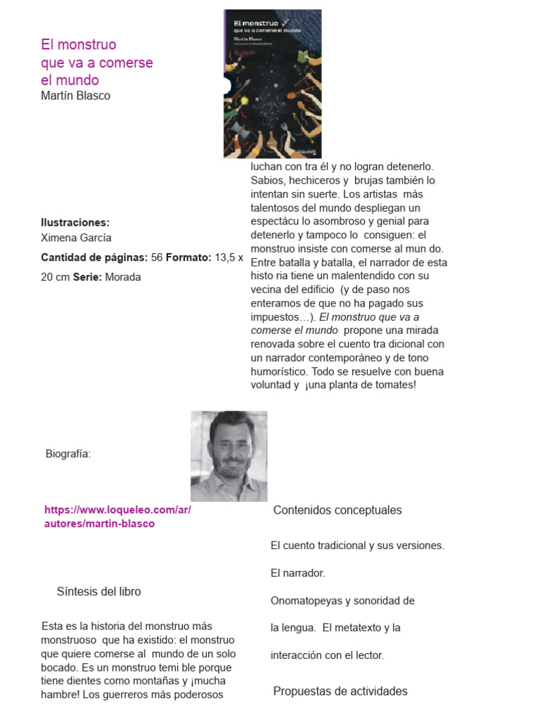 El Monstruo Que Va A Comerse Al Mundo GUÍA | PDF