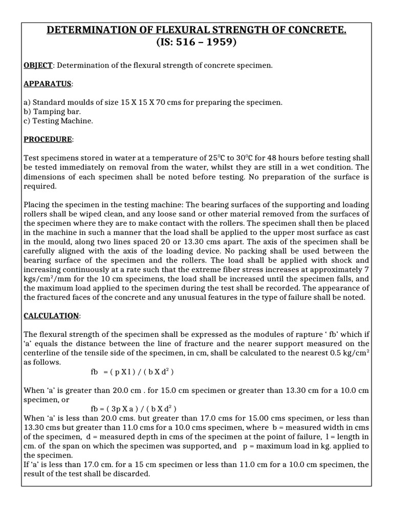 Flexural Strength Testing of Concrete | PDF | Strength Of Materials ...