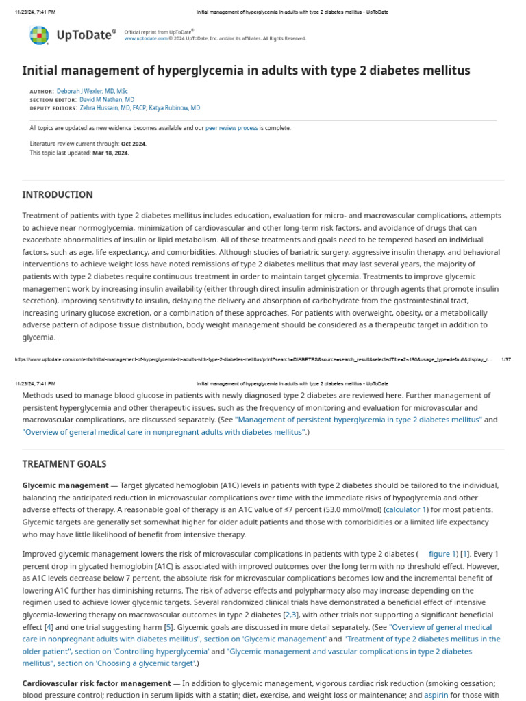 Initial Management of Hyperglycemia in Adults With Type 2 Diabetes ...