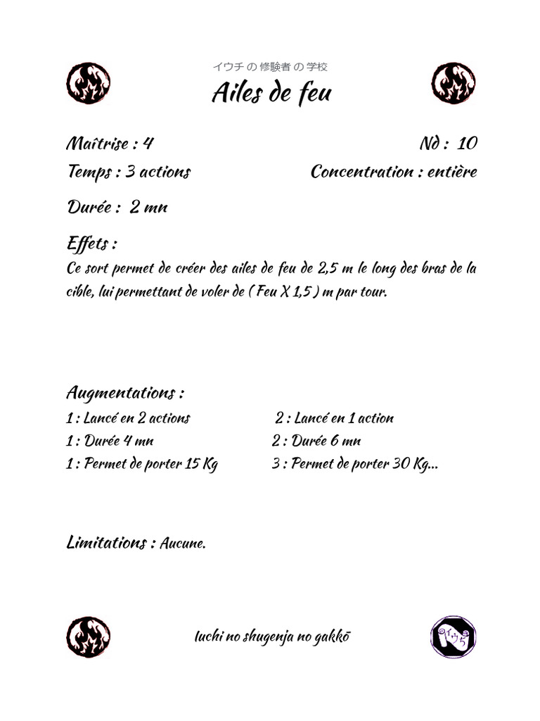 Sorts de feu des shugenja Iuchi | PDF