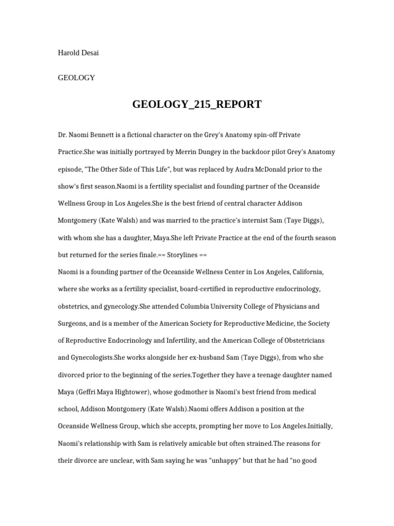 Geology 215 Report | PDF