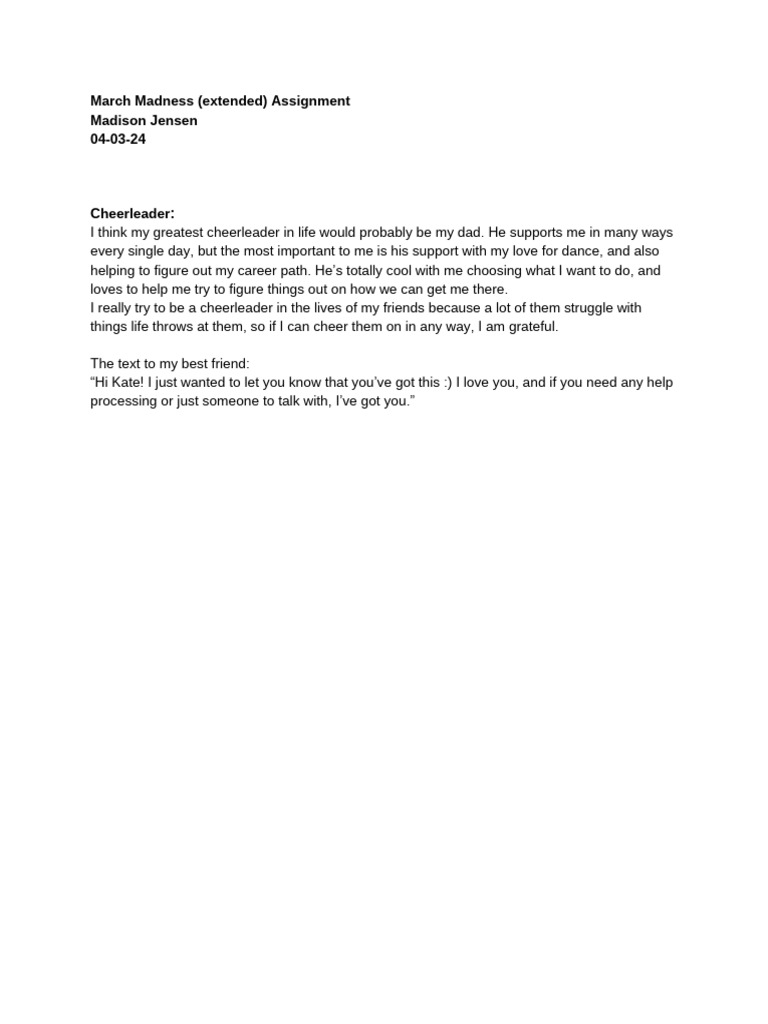 March Madness (Extended) Assignment | PDF