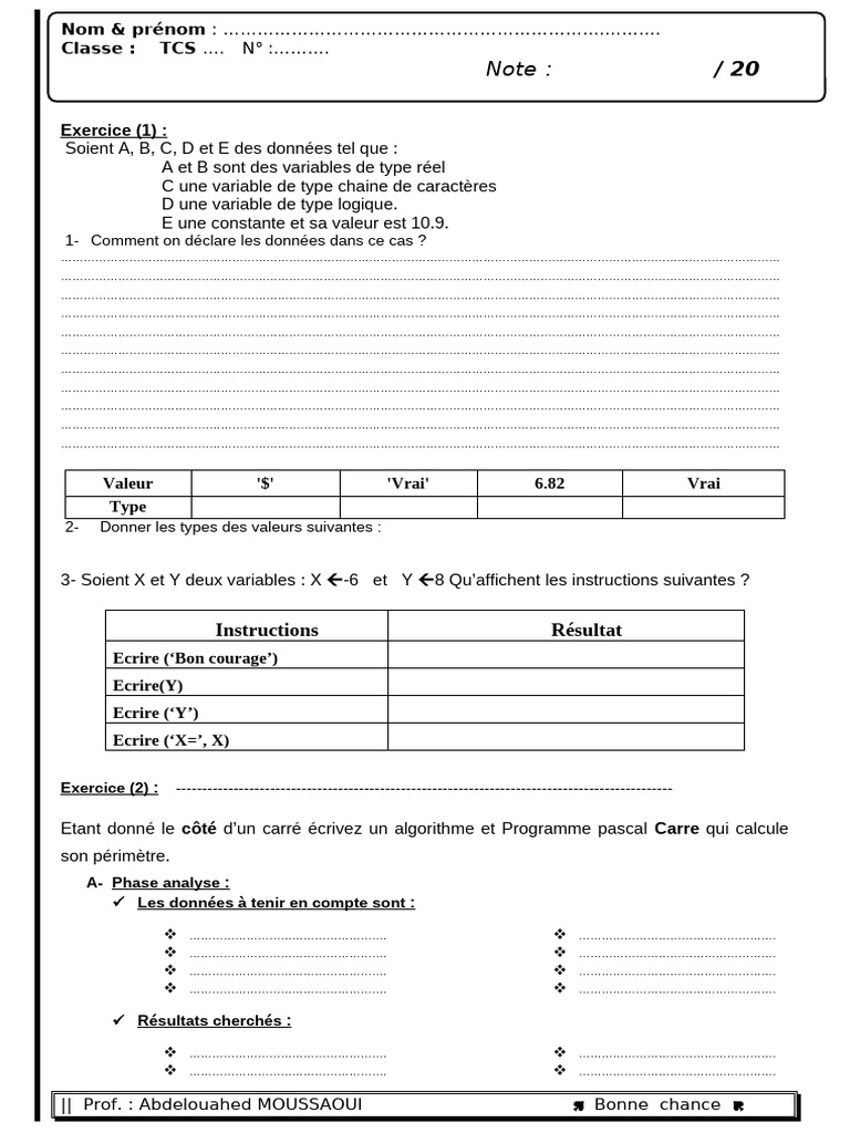 Controle Algorithme | PDF