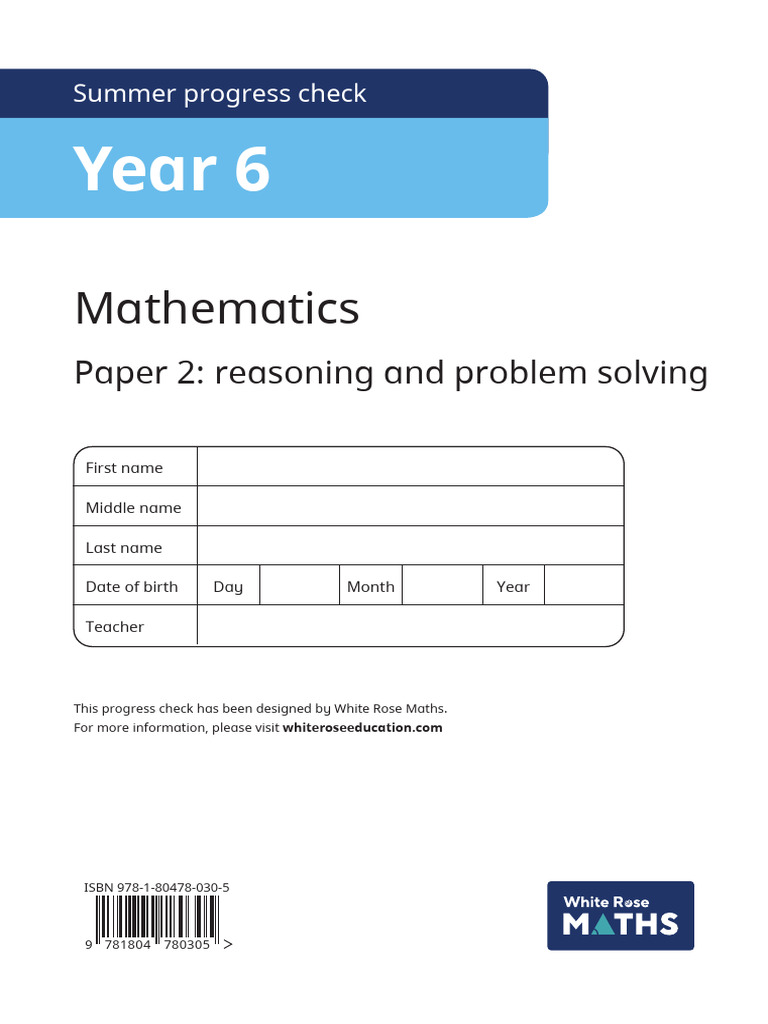 Year 6 Maths Reasoning Paper 2 | PDF | Area | Mathematics