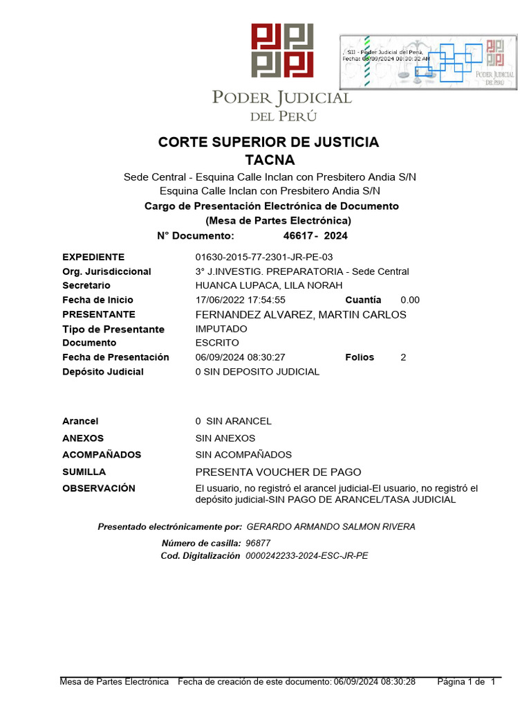 Cargo Presenta Voucher Agosto 2024 | PDF